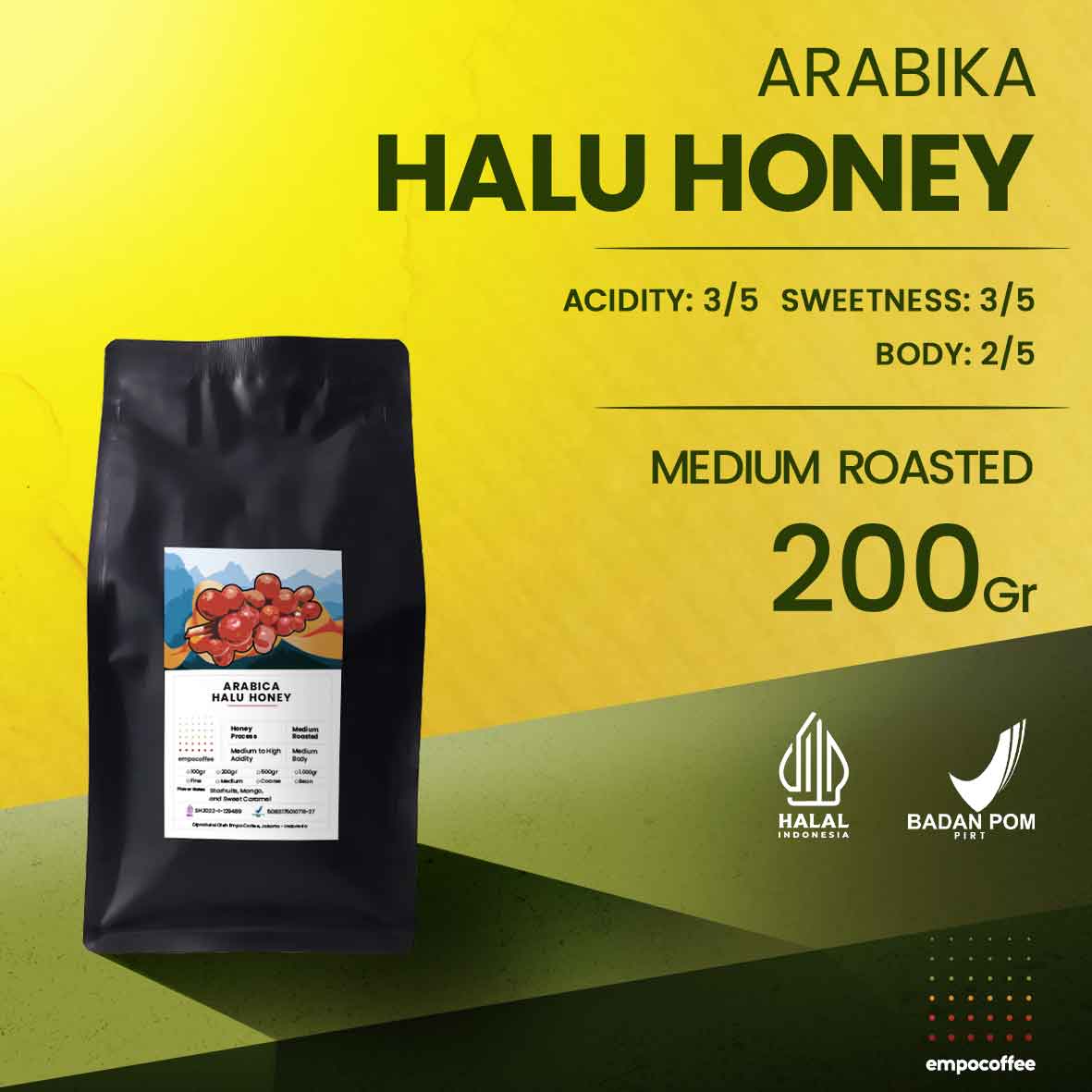 Biji Kopi / Beans Arabika Halu Honey 200gr