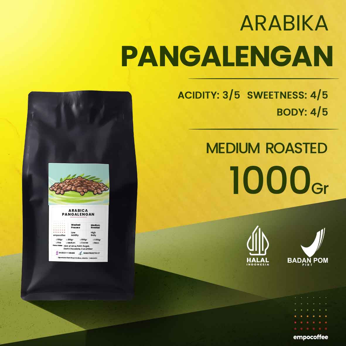 Biji Kopi / Beans Arabika Pangalengan Java Preanger 1Kg
