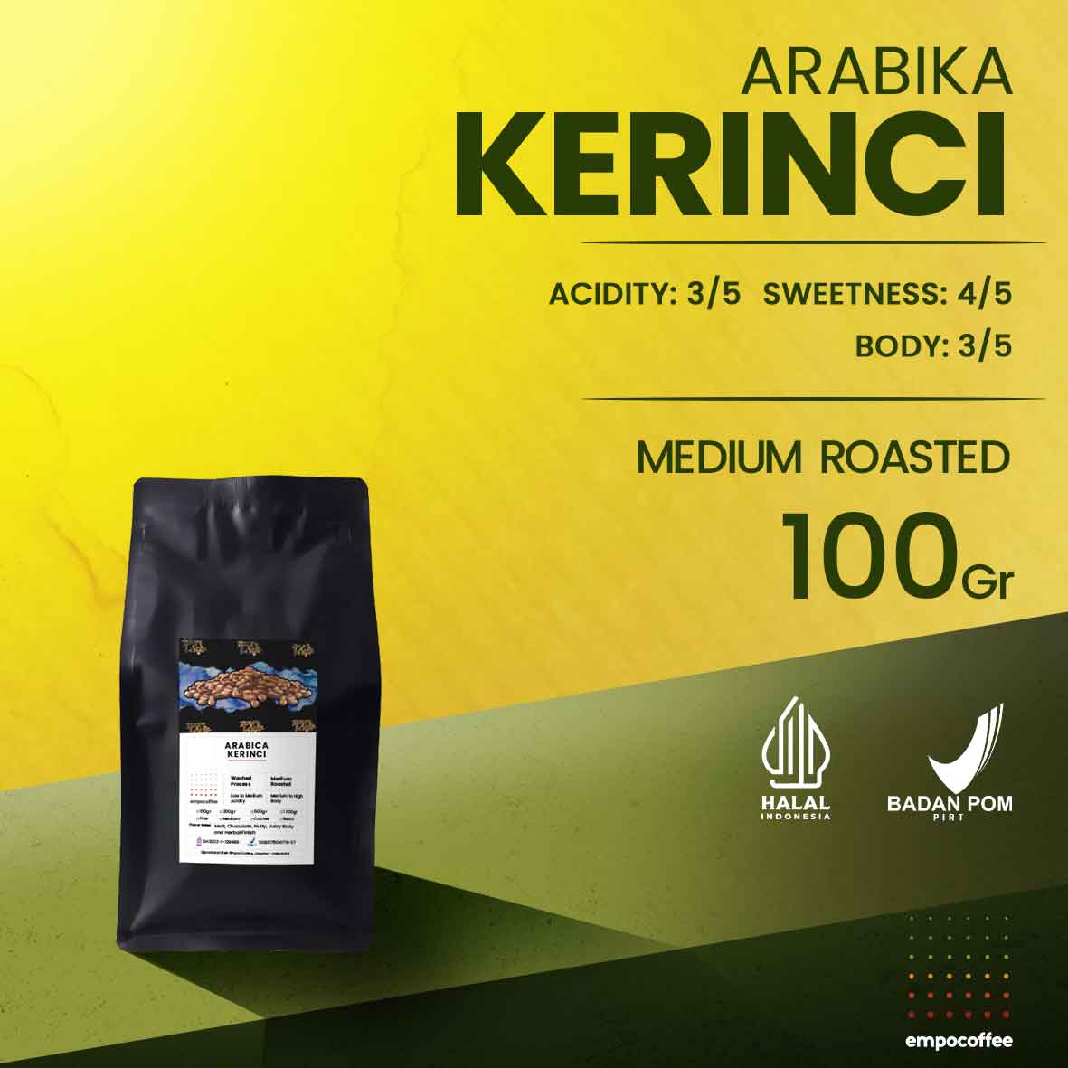 Biji Kopi / Beans Arabika Kerinci 100gr - Empo coffee