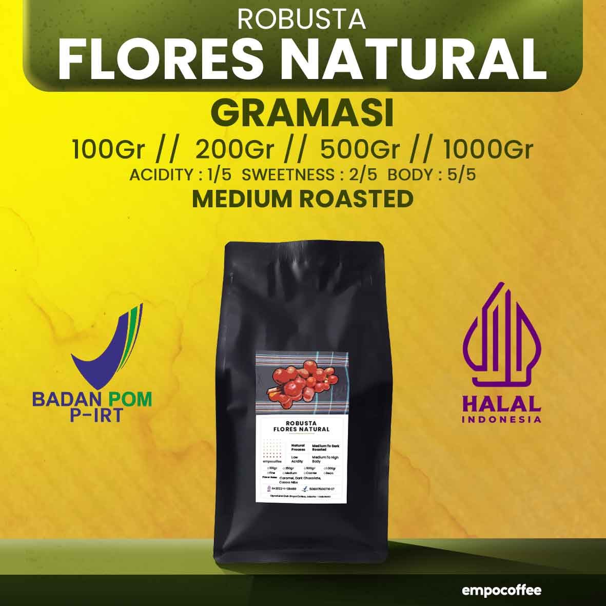Kopi Flores Bajawa Robusta - Empocoffee